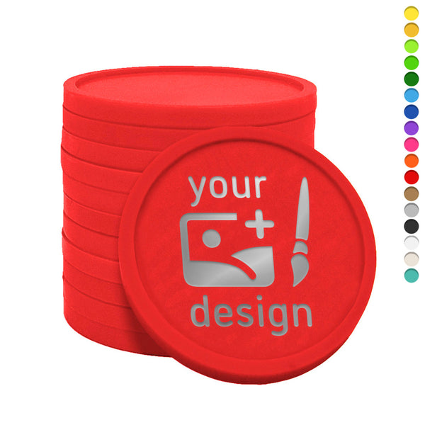 Custom Foil Printed Plastic Tokens 35mm | Branded Plastic Tokens ...