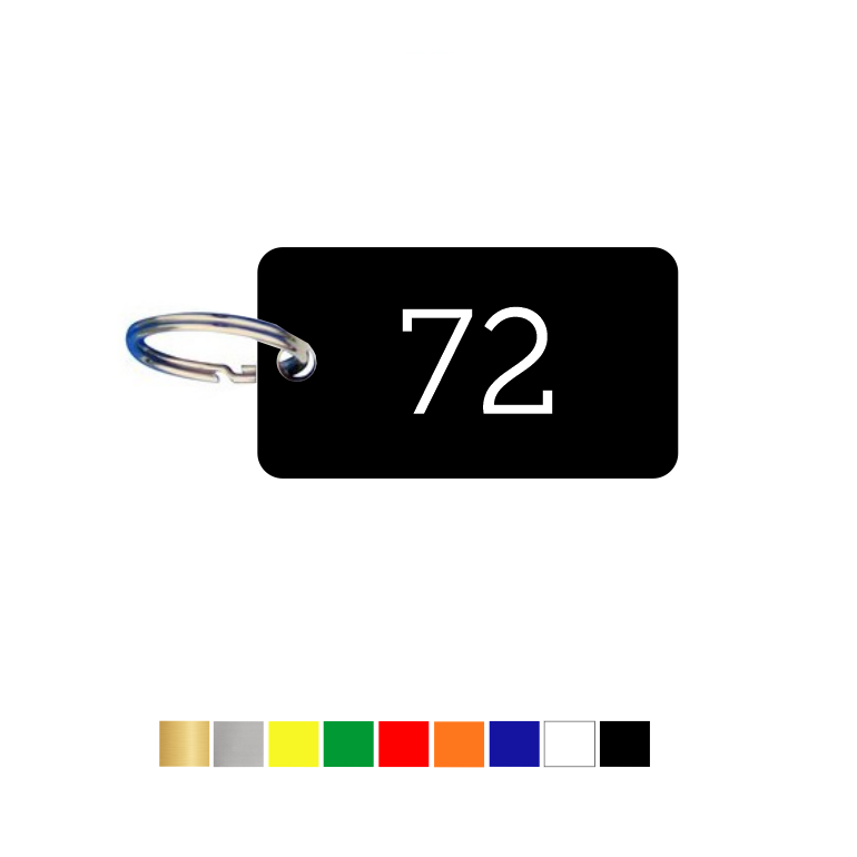 Rectangle Key Tags with Custom Numbering | Numbered Key Rings ...