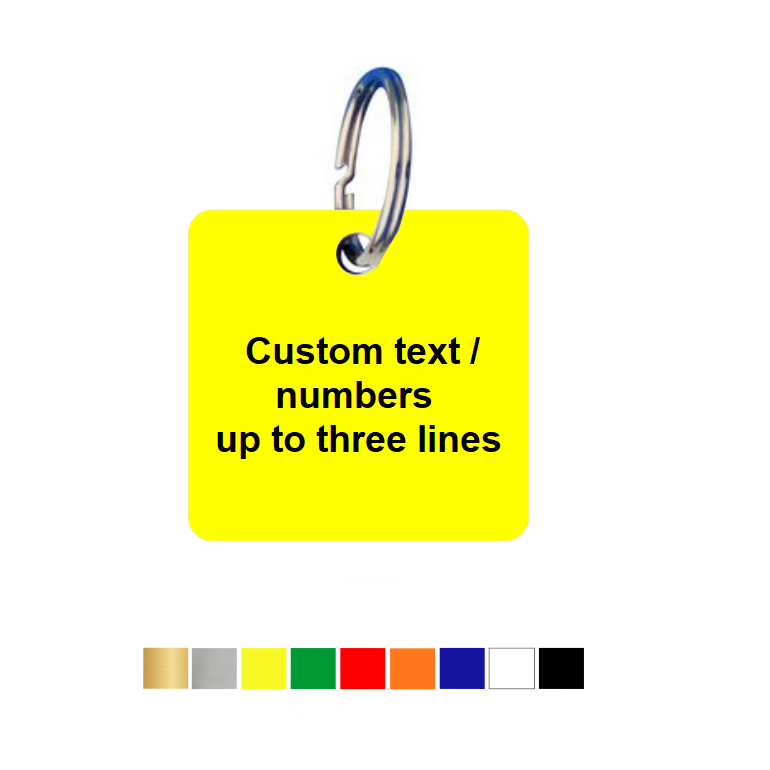 Acrylic Key Tags with Number and Text Engraving | Personalised Key ...