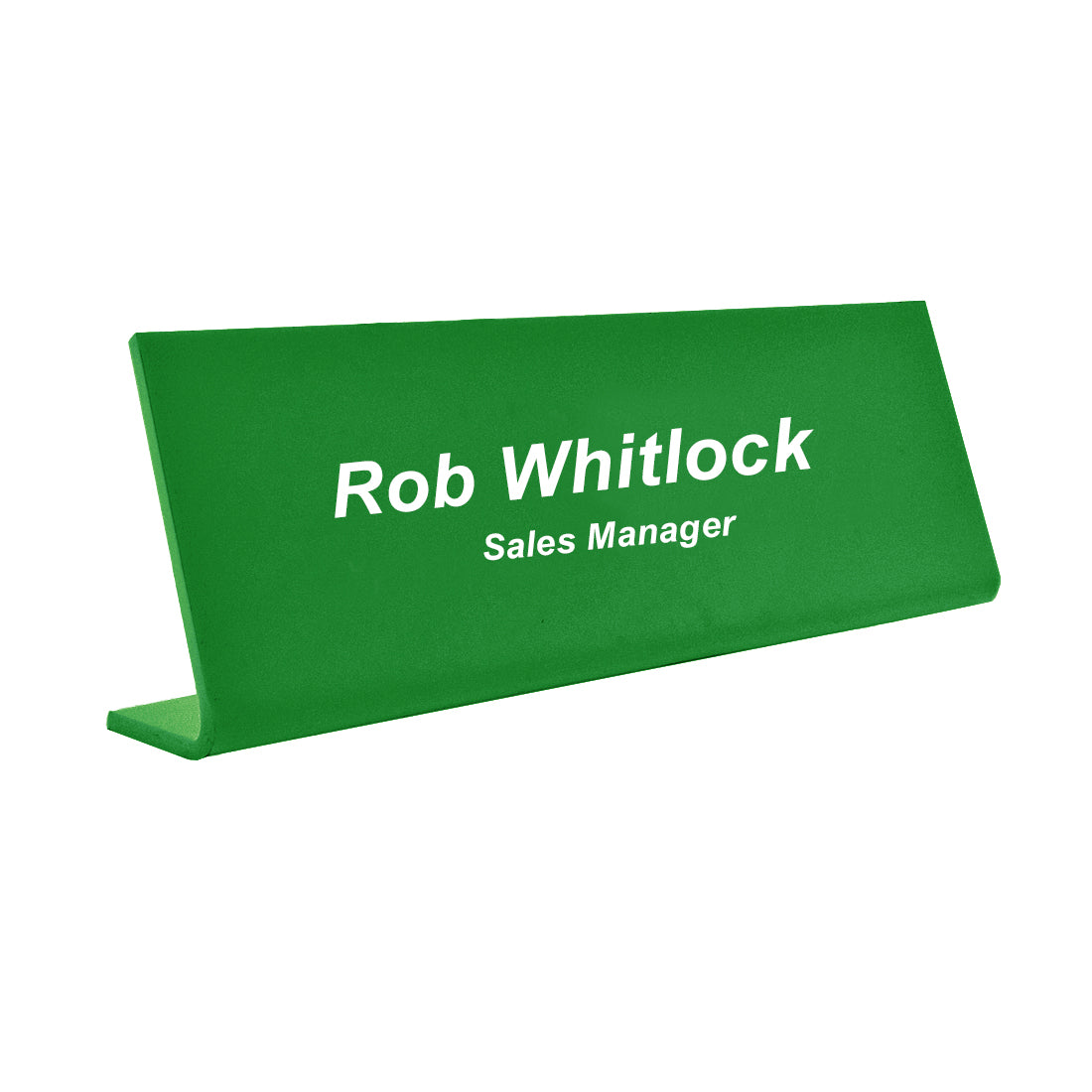Personalized Desk Name Plate | Green Plexiglass With White Engraving ...