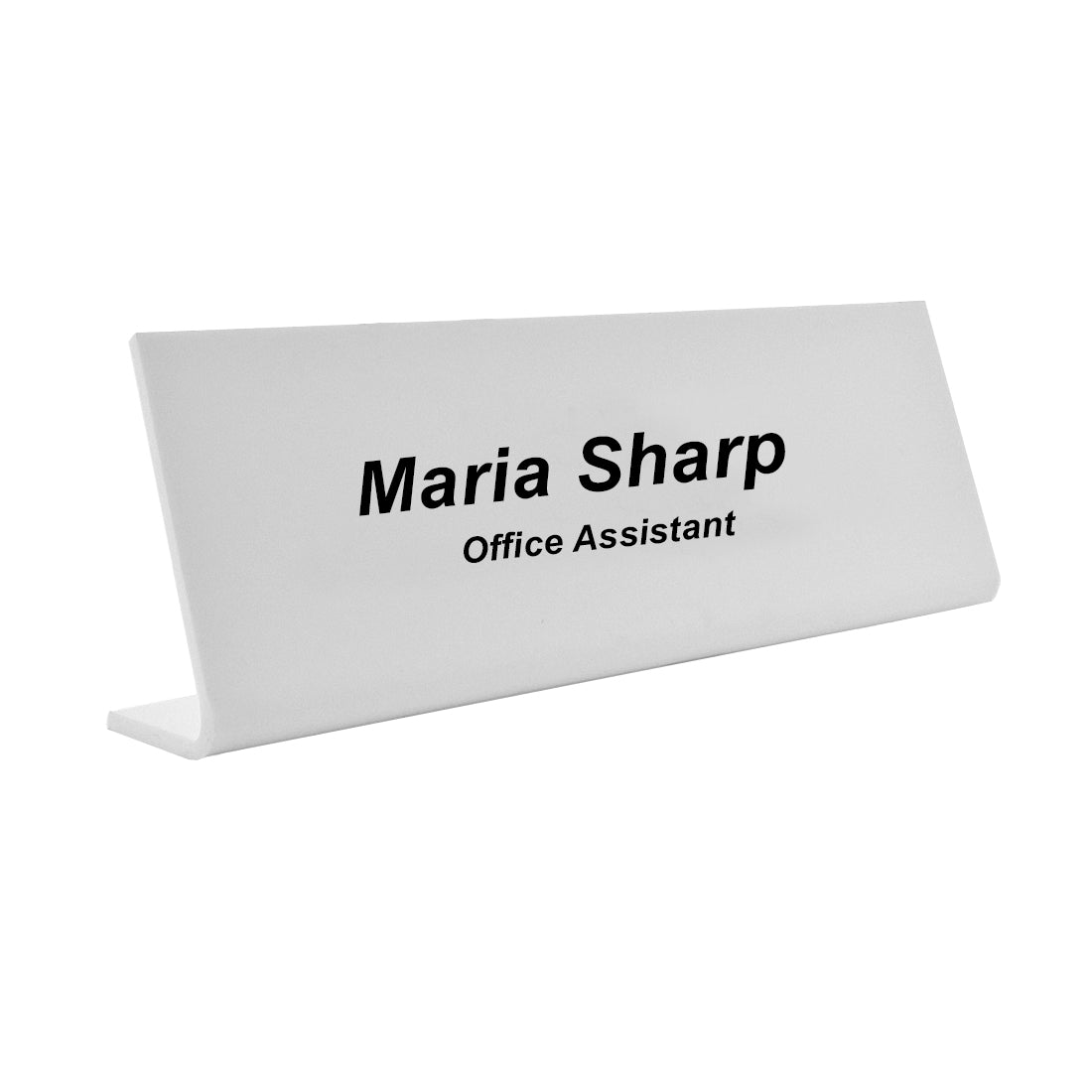 Personalized Desk Name Plate | White Plexiglass With Black Engraving ...