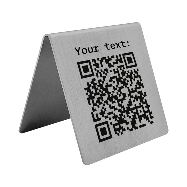 Stainless Steel QR-Code Table Signs | Custom Metal A-Frame QR Signs ...