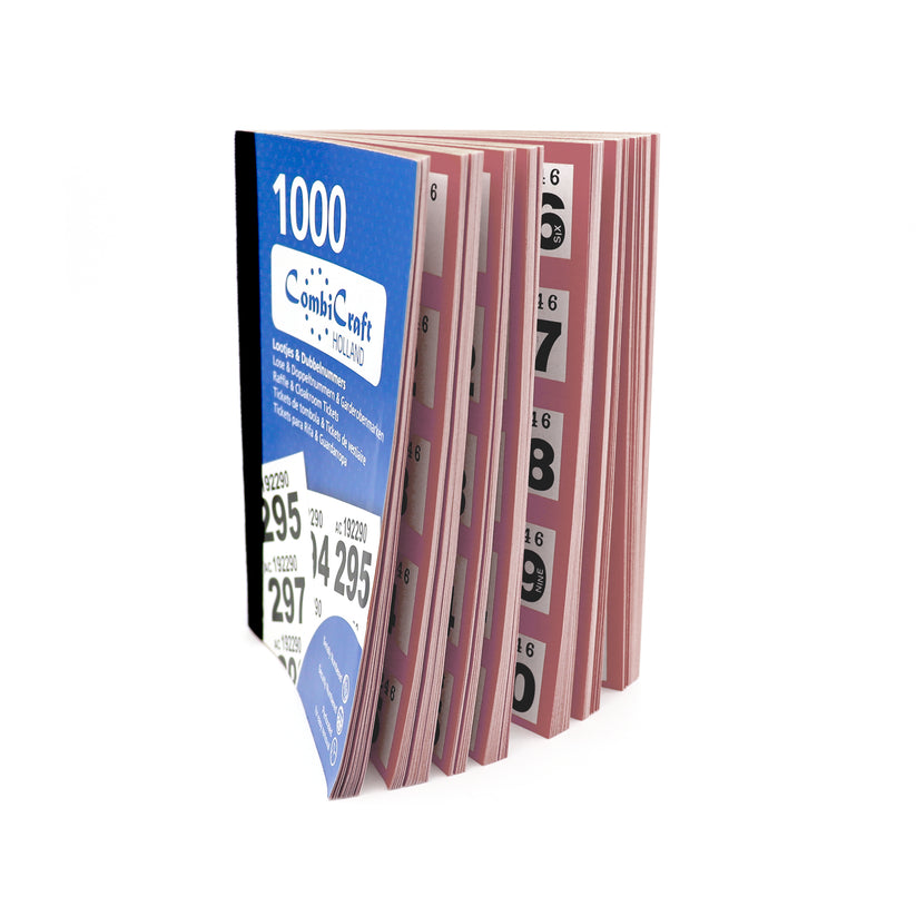 Pink Double Number Raffle Check Tickets Book | Paper Cloakroom Tickets ...
