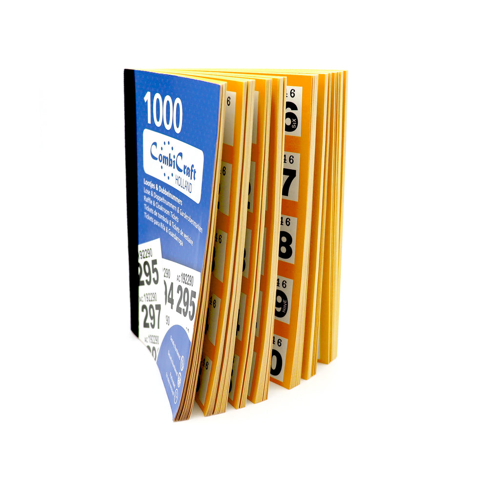 Yellow Double Number Raffle Check Tickets Book | Paper Cloakroom ...